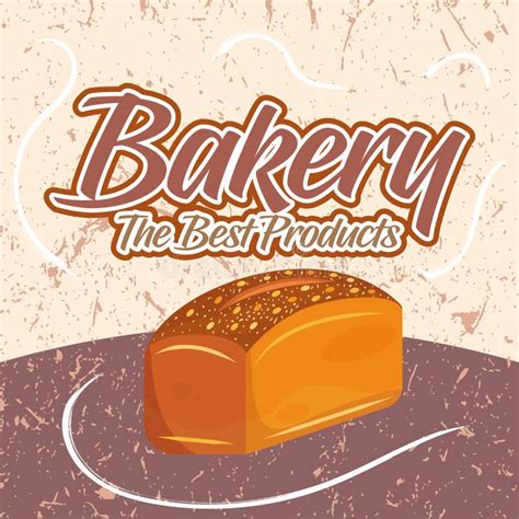 Colored Retro Bakery Shop Poster With Bread Vector Stock Vector Illustration Of Cake Coffee