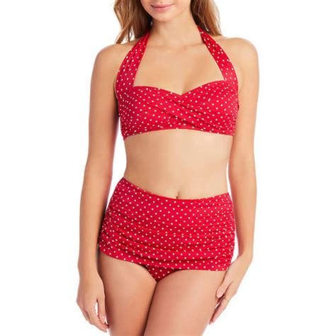 Suddenly Slim By Catalina Womens Slimming High Waisted Bikini 2 Piece