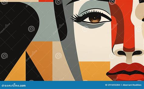 An Abstract Painting Of A Womans Face Stock Illustration Illustration