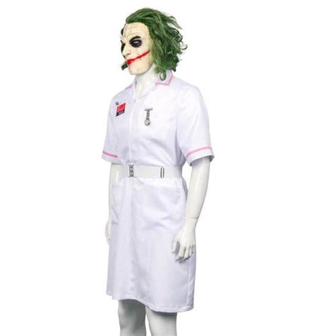 Joker Nursedress Heath Ledger Cosplay Costume With Mask Wig Batman