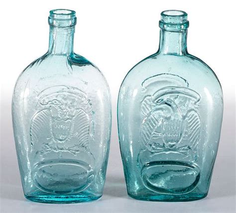 Gii 92 And Gii 106 Eagle And Reserve Pictorial Historical Flasks Lot