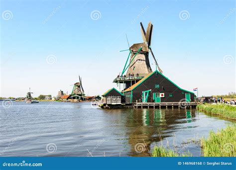Moulins Vent N Erlandais Traditionnels Dans Zaanse Schans Pays Bas