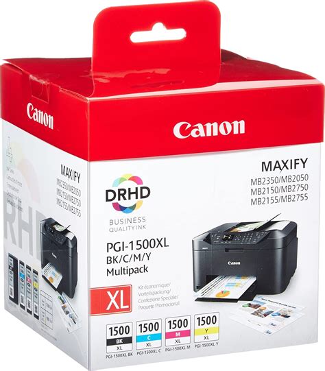 Canon PGI 1500XL C M Y BK Black Cyan Magenta Yellow Ink Cartridge