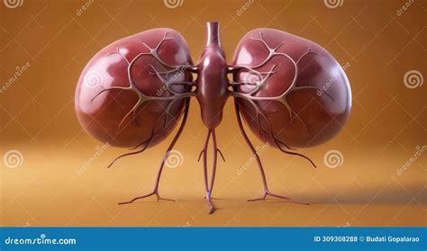3d Rendering Of A Human Liver With Detailed Vasculature Stock Illustration Illustration Of