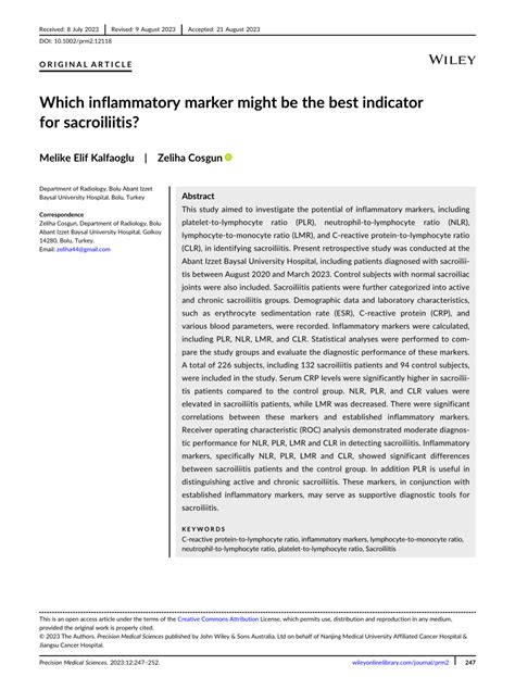 Pdf Which Inflammatory Marker Might Be The Best Indicator For