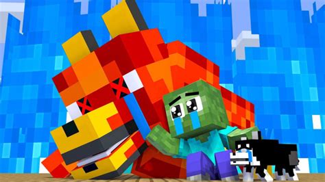 انیمیشن ماینکرافت بیچاره هاسکی و زندگی بچه زامبی