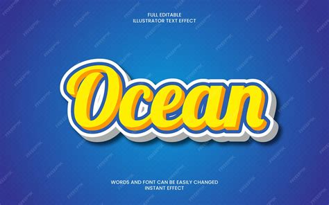 Premium Vector Ocean Text Effect