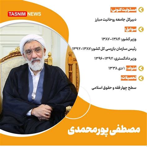 برخی سوابق پورمحمدی کاندیدای انتخابات ریاست جمهوری تسنیم