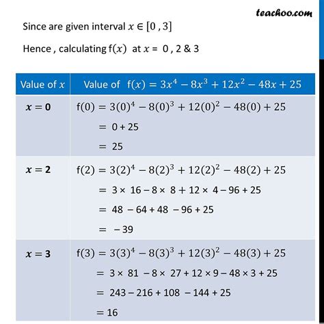 Ex 6 3 7 Find Both Max Min Value Of 3x4 8x3 12x2