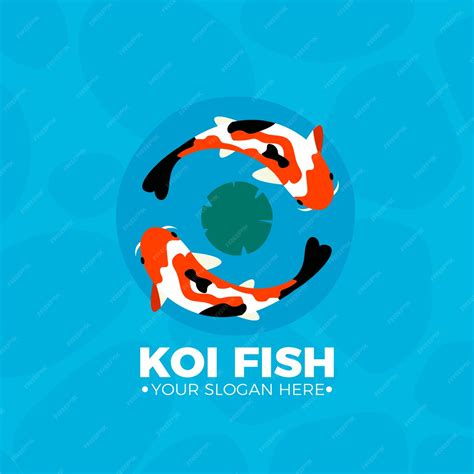 현실적인 잉어 물고기 로고 템플릿 무료 벡터