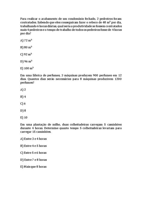 Regra De 3 Composta Atividades Para Sala De Aula Para Realizar O