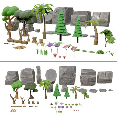 Stylized Foliage Mobile Game Ready Assets Mehrazvira Com