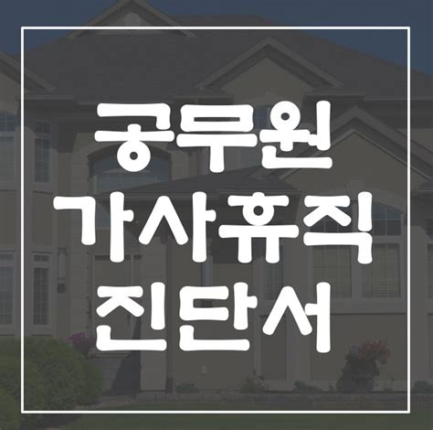 공무원 가사휴직 진단서 프로자취러