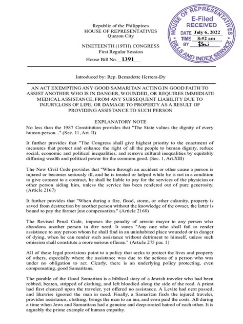 Fillable Online HERRERA DYBERNADETTEHBGood Samaritan Act Docx Fax Email