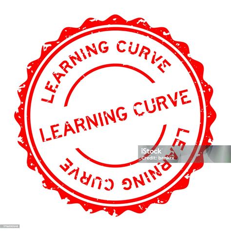 Grunge Red Learning Curve Word Round Rubber Seal Stamp On White Background Stock Illustration