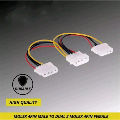 Jual Kabel Power Molex 4pin Male To Dual Molex 4pin Female Extension