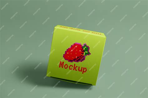 8 битный пиксельный дизайн макета упаковки коробки Премиум Psd Файл