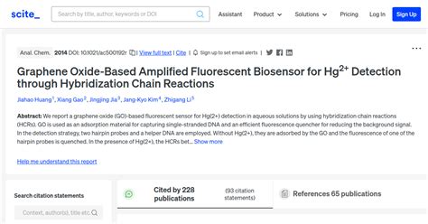 Graphene Oxide Based Amplified Fluorescent Biosensor For Hg 2