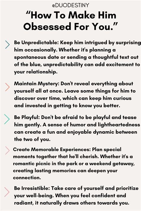 Captivate His Heart Tips To Make Him Obsessed With You Artofit
