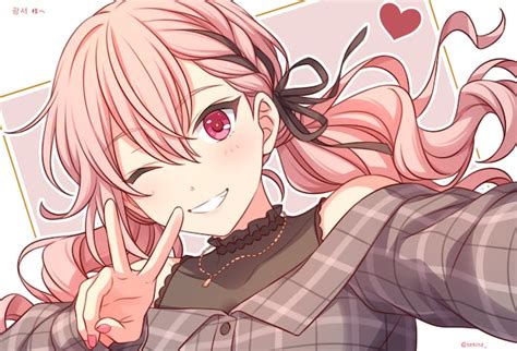 Safebooru 1girl Blush Braid Commission Fingernails Floating Hair Grey