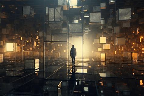 Premium Ai Image A Maze Of Mirrors Reflecting Various Emotions High