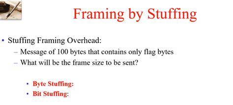 Solved Framing By Stuffing Stuffing Framing Overhead Message Of