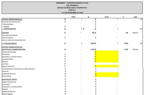 Plantilla Excel Estados Financieros Niif 2025 Descargar Gratis