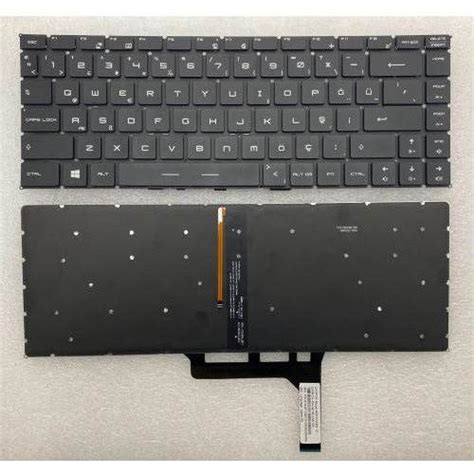 Msi GF63 THIN 9RC GF63 THIN 9SCSR Notebook Klavye Siyah TR Aydınlatmalı