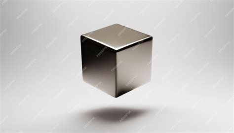 Premium Photo 3d Rendering Of Metallic Cube Floating