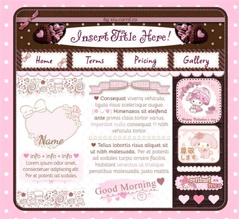Chocogirl Carrd Cute Website Web Inspiration Card Layout