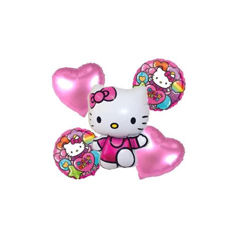 Bouquet De Globos Hello Kitty 5 Piezas Paquete Fiestas Y Sorpresas