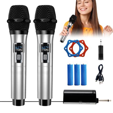 Sistema Doppio Microfono Wireless Set Microfono Dinamico Cordless