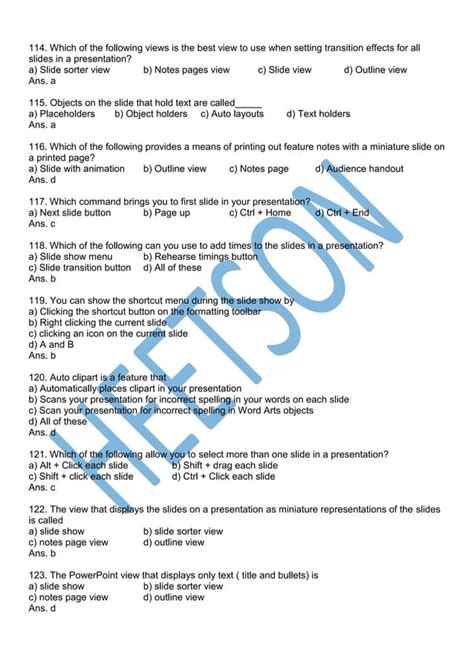 Power Point MCQ Questions And Answers MS PowerPoint PDF Desktop Publishing Computer