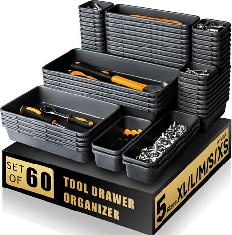 60 Pcs Upgraded Flyvole Tool Box Organizer Tray Toolbox Desk Drawer