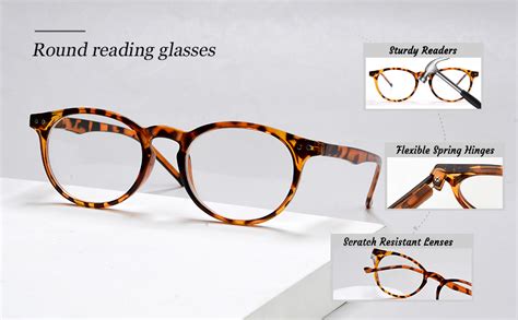 Eyekepper Women Men 5 Pack Spring Hinges Oval Round Reading Glasses