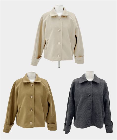 3color 퀄리티 좋은 러블리 아방핏 싱글 카라 버튼 숏코트 에이블리