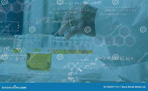 Animation Of Mathematical Equations Over Scientist Working In Lab Stock Footage Video Of