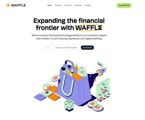 Waffle Pay Ui Hero Illustration Animation Motion Designer Dirkjanco