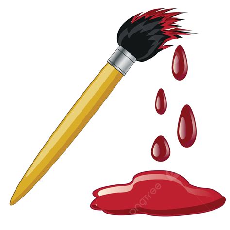 Tassel In Red Paint Master Tassel Background White Vector Master