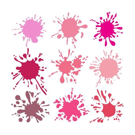 Pink Splatter Svg Bundle Pink Paint Splats Svg Paint Svg Vector