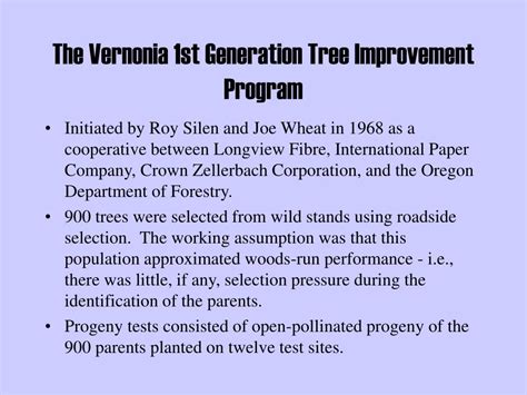 Ppt Modeling The Effects Of Genetic Improvement On Diameter And