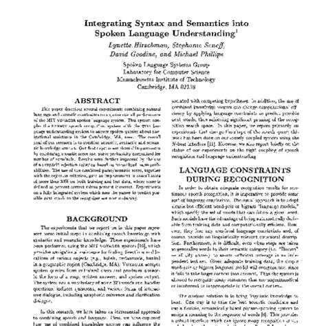 Integrating Syntax And Semantics Into Spoken Language Understanding Acl Anthology