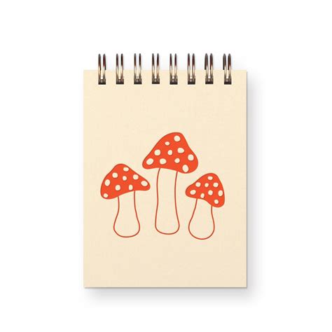 Mushroom Mini Jotter Notebook Journal Pocket Notebook Spiral Bound
