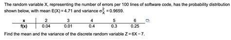 solved the random variable x representing the number of