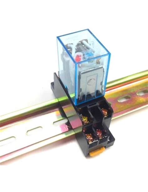 Dpdt 8 Pin Din Rail Relay With Base 220v Ac Electronics Relays