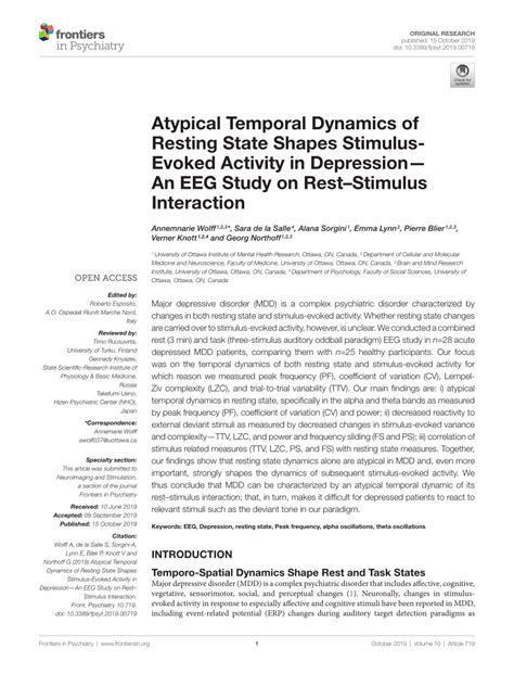 Pdf Atypical Temporal Dynamics Of Resting State Shapes Stimulus