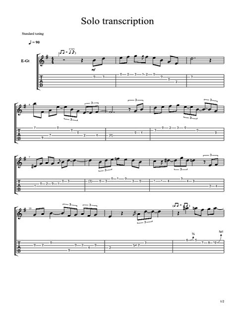 solo transcription i can t get started pdf