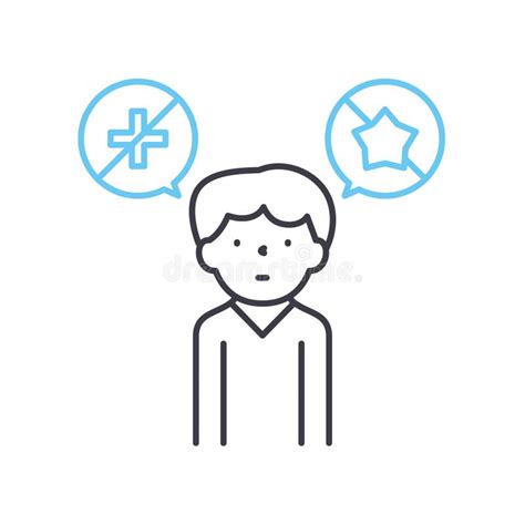 Negative Thinking Line Icon Outline Symbol Vector Illustration