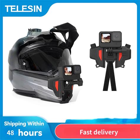 Telesin Motorcycle Helmet Mount Strap Flodable Front Chin Mount For