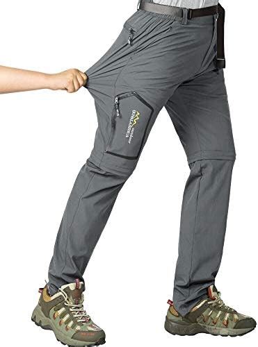 Mens Hiking Stretch Pants Convertible Quick Dry Lightweight Zip Off